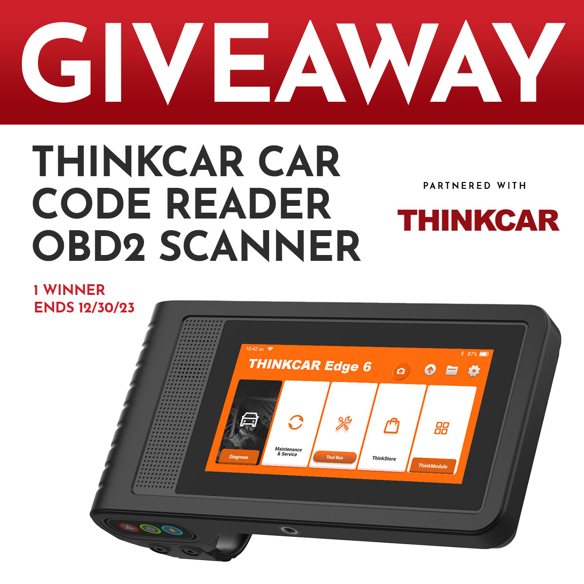 December Giveaway: ThinkCar OBD2 Scanner - JB Tools Inc.