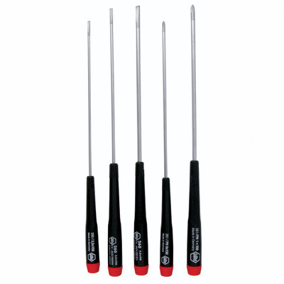 Wiha Precision Long Slotted/Phillips Screwdrivers 5 Piece Set (26192 ...