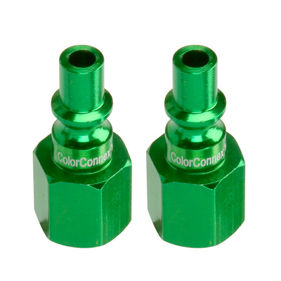 ColorConnex A71430B-2PK Type B ARO Plug, 1/4" Body x 1/4" FNPT -Green ...