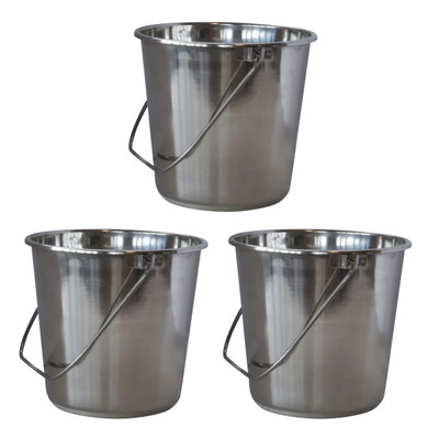 AmeriHome Extra Large Stainless Steel Bucket Set (SSB528SET) | JB Tools