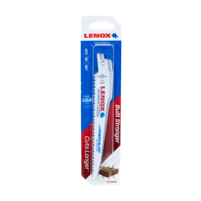 Lenox 20572656R 6" (152mm) 6 Tpi T2 Bi-metal Reciprocating Saw Blade, 5 ...