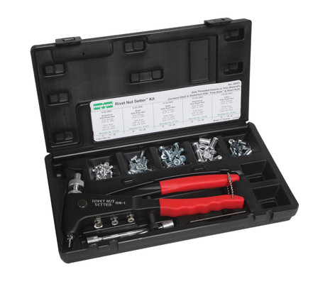 Marson M39316 Metric Ribbed Rivet Nut Kit with M4, M5, M6 Mandrel ...