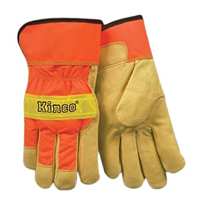 Kinco Hi-Vis Lrg Orange & Gran Pigskin Palm Gloves (1918-L) | JB Tools