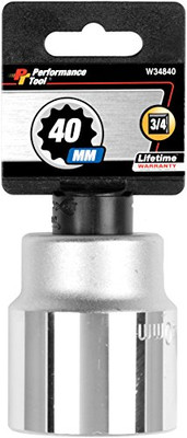 Performance Tool W34840 3/4" Drive 12-Point Standard Socket 40mm | JB Tools