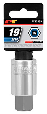 Performance Tool W32989 1/2 Dr. 19mm Hex Bit Socket, 1 Pack | JB Tools