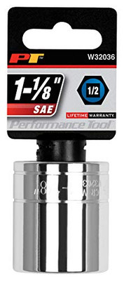 Performance Tool W32036 1/2 Drive 6-Point Socket, 1-1/8 | JB Tools
