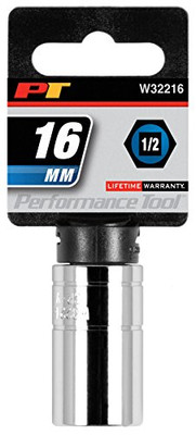 Performance Tool W32216 1/2 Dr 16mm 6Point Socket, 1 Pack | JB Tools