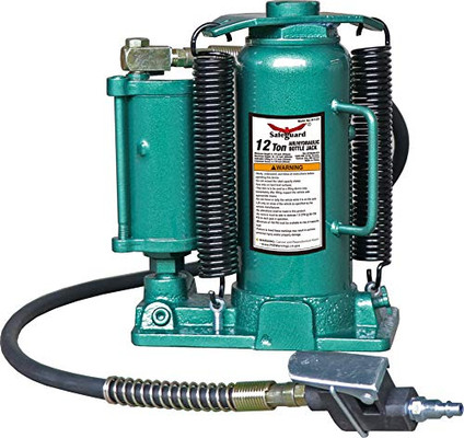Safeguard 61122 Hydraulic & Air Bottle Jack, Casted Steel Base, 12 Ton ...