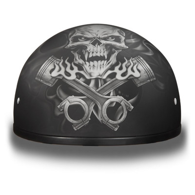 Daytona Helmets Half Skull Cap Motorcycle Helmet [Pistons Skull] [S ...