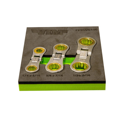 VIM Tools 3-Piece Flex Palm Ratchet Set - SAE (FPRWS100) | JB Tools