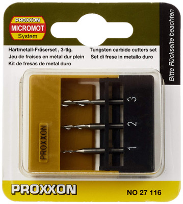 Proxxon Milling Cutters, 3 Pcs. (1/32", 5/64", 7/64") (27116) | JB Tools
