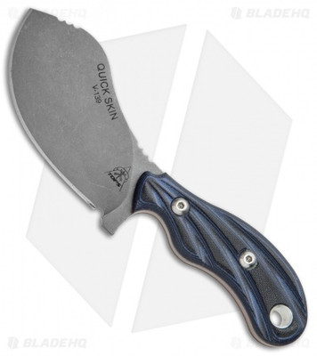 TOPS Knives Quick Skin Fixed Blade Knife Black/Blue G-10 (3.5" Bb) (QSK ...