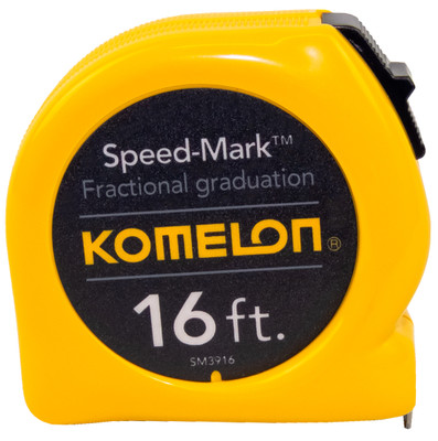 Komelon Speed Mark Acrylic Coated Steel Blade Tape Me, 16Ft (SM3916 ...