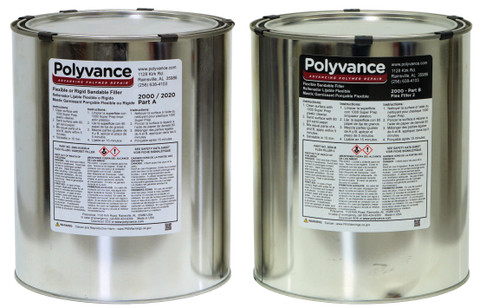 Polyvance Flex Filler Flexible Epoxy Adhesive/Filler, Gallon Kit (2000 ...