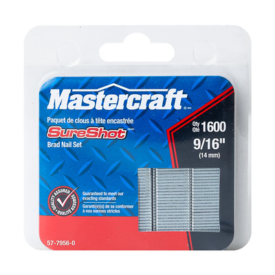 Mastercraft SureShot 9/16-Inch Brad Nails - 1,600-Pack (57-7956-0) | JB ...