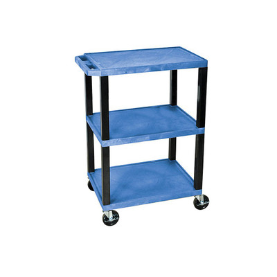 Luxor Workspaces H. Tuffy 34" H 3-Shelf Utility Cart, Blue (WT34BUS-B ...