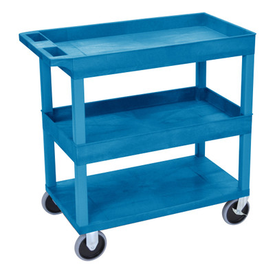 Luxor Workspaces Blue Hd 18X32 Tub/Tub/Flat Cart (EC112HD-BU) | JB Tools