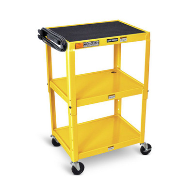 Luxor Workspaces Adjustable-Height Steel Av Cart - Three Shelves, Yw ...