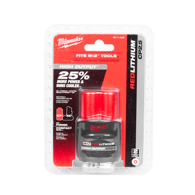 Milwaukee M12 REDLITHIUM HIGH OUTPUT CP2.5 Battery Pack 48-11-2425 | JB ...