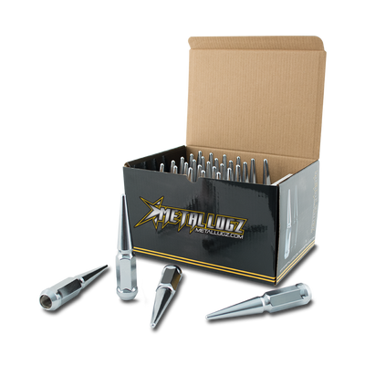 Metal Lugz Shank 32 Lugs & 1 Key 14×2.0 Spiked Lug Nut Kit | JB Tools