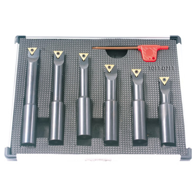 PRO-SERIES 6 PIECE 5/8" ROUND SHANK INDEXABLE BORING BAR SET (1001-0711 ...
