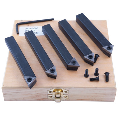 HHIP 1/2" 5 PIECE INDEXABLE CARBIDE TURNING TOOL SET (2003-0003) | JB Tools