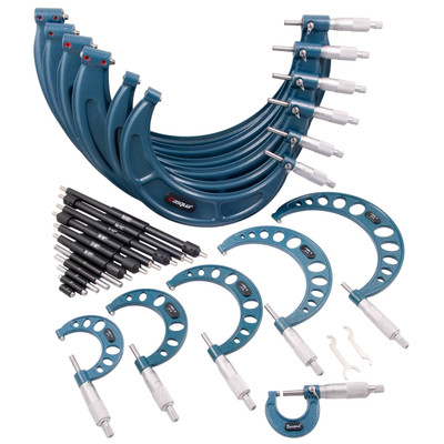 Dasqua DASQUA 0-12" 12 PIECE HALF ROUND OUTSIDE MICROMETER SET (4112 ...