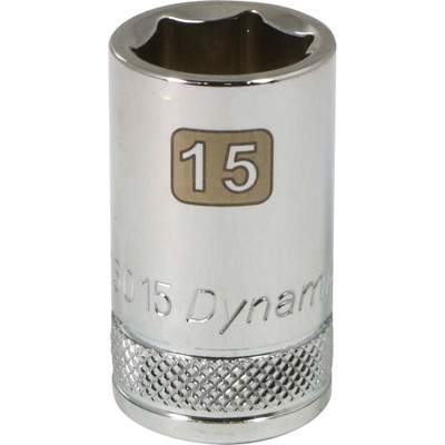 Dynamic Tools 1/2" Drive 6 Point Metric, 15mm Standard Length, Chrome ...