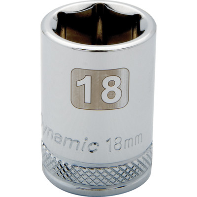 Dynamic Tools 1/2" Drive 6 Point Metric, 18mm Standard Length, Chrome ...