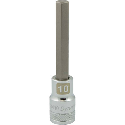 Dynamic Tools 1/2" Drive Metric Hex Head, 10mm Long Bit, Chrome Finish ...