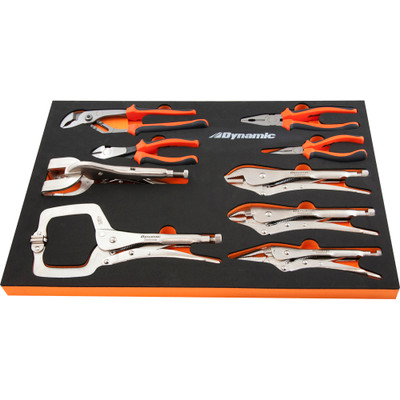 Dynamic Tools 10 Piece Pliers Tool Set With Foam Tool Organizer | JB Tools