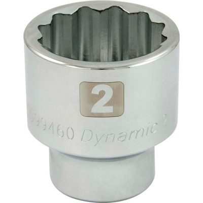Dynamic Tools 2" X 1" Drive, 12 Point Standard Length, Chrome Socket ...