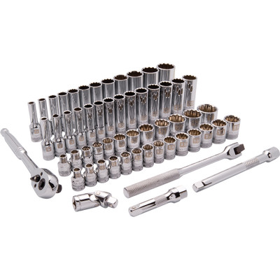 Dynamic Tools 3/8" Drive 57 Piece 12 Point, Standard/Deep, SAE/Metric ...