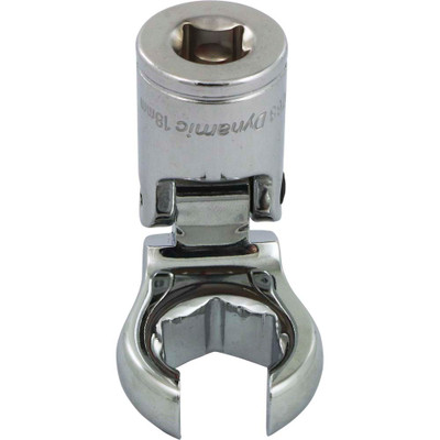 Dynamic Tools 3/8" Drive Metric 18mm Flex Head, Crow Foot Flare Nut ...