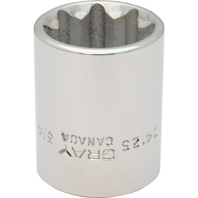 Gray Tools 3/4" X 1/2" Drive, 8 Point Standard Length, Chrome Finish ...