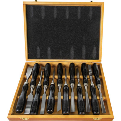 Grizzly Industrial 12-Piece Carving Chisel Set (H7923) | JB Tools