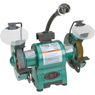 Grizzly Industrial 6" Bench Grinder w/ Light (T24463) | JB Tools