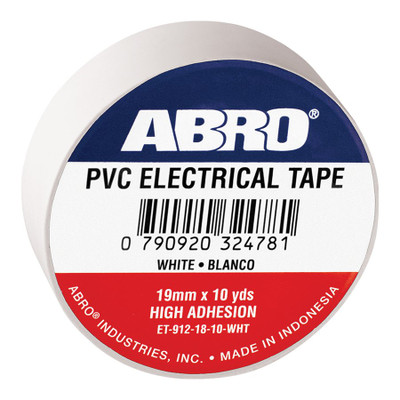 ABRO Electrical Tape 0.12mm x 18mm x 10 yds White (ET-912-18-10-WHT ...
