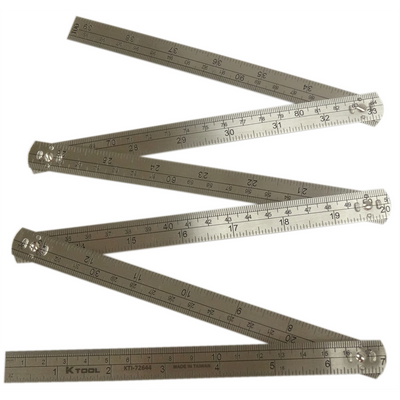K Tool Folding Steel Ruler 3' with SAE & Metric Measurements (72644 ...