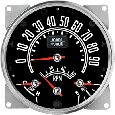 Speedhut 5-1/2" 90mph CJ Jeep Speedometer w/Tach (CJ55-QG1) | JB Tools