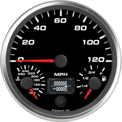 Speedhut 4.5" Trip. 120mph Speedo/FL/WTTemp (L45-TG004-REV) | JB Tools