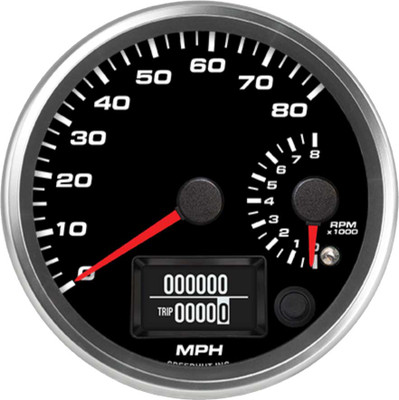 Speedhut 4" 80mph GPS Speedomet./8K Tach Gauge (R4-DS9-REV) | JB Tools