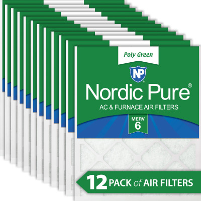 Nordic Pure 14x24x1 MERV 6 Poly Green AC Furnace Air Filter 12 Pack ...