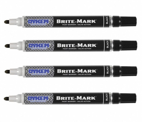 Dykem 4 Brite-Mark Regular Line Black Markers (8034-8402) | JB Tools