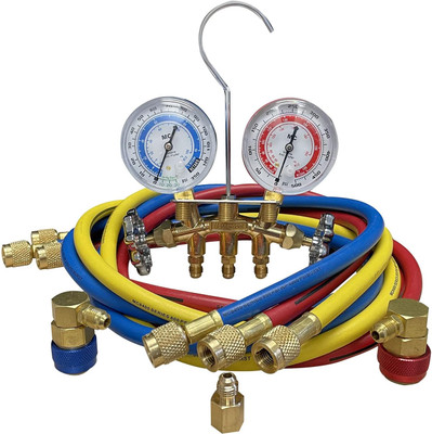 Mastercool 66773 Dual R-12/R-134A Brass Manifold Gauge Set | JB Tools