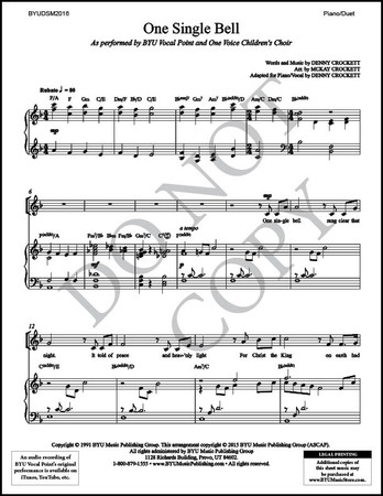 One Single Bell (Piano/Duet) [PDF Sheet Music] - BYU Music Store