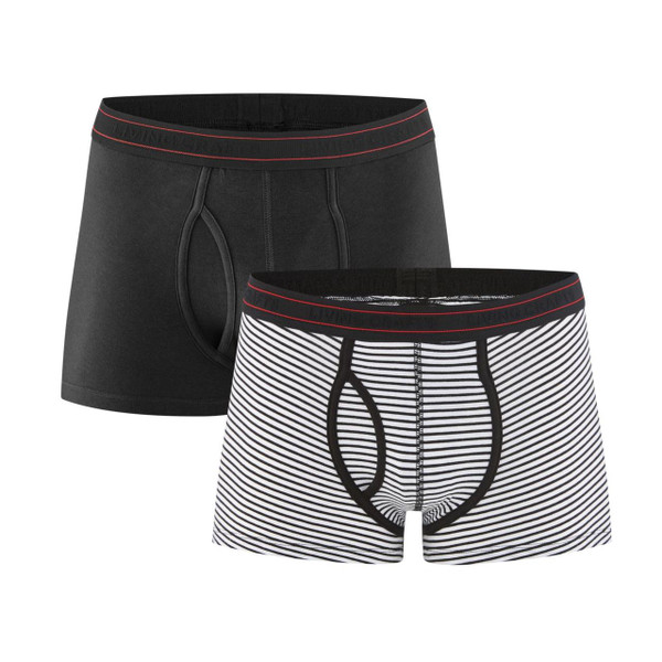 Organic Cotton Men Fitted Boxers Stripey Boxers Twin Pack - Living Crafts