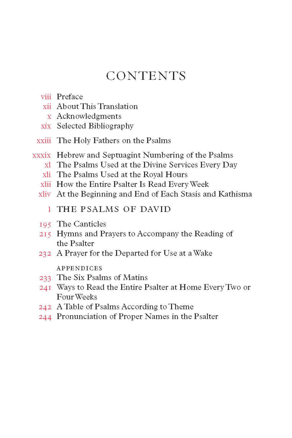 The Holy Psalter: An Orthodox Christian Translation - SVS Press & Bookstore