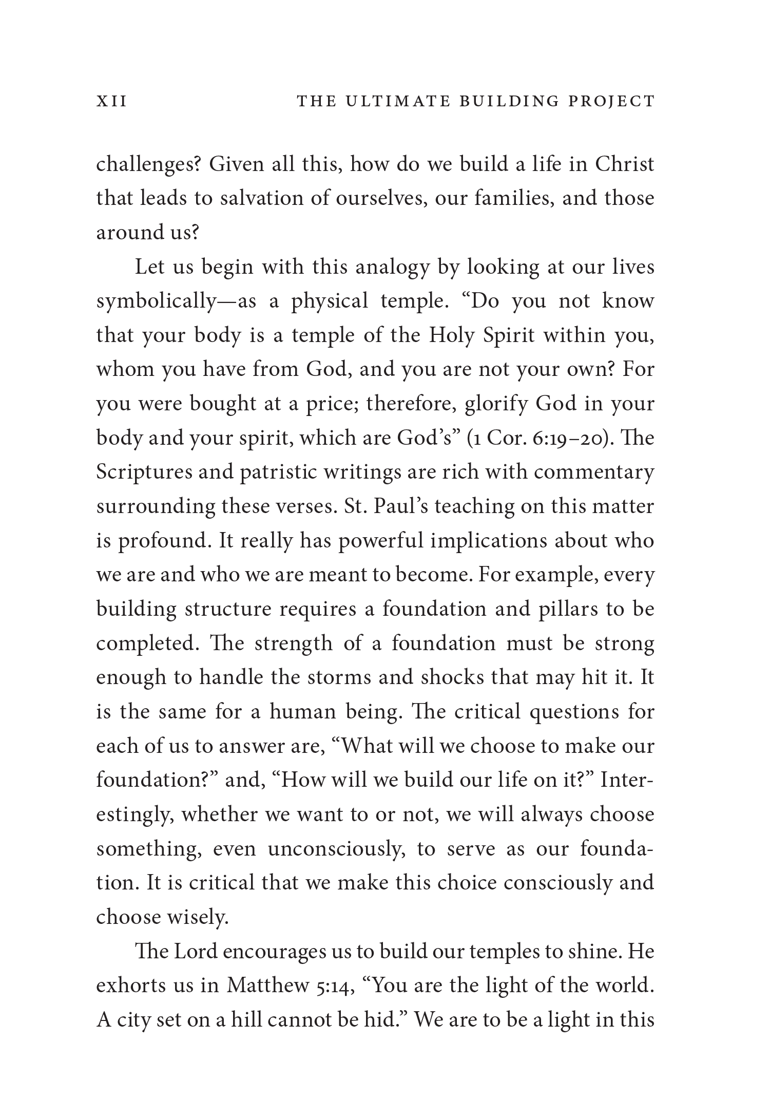 The Ultimate Building Project: The Human Person
