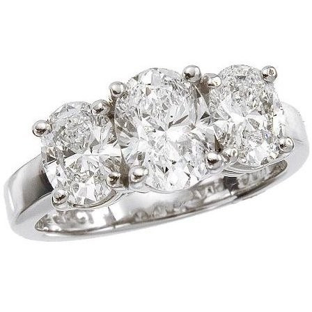 Oval Three Stone Engagement Ring - CDG0198 - Gale Diamonds Chicago